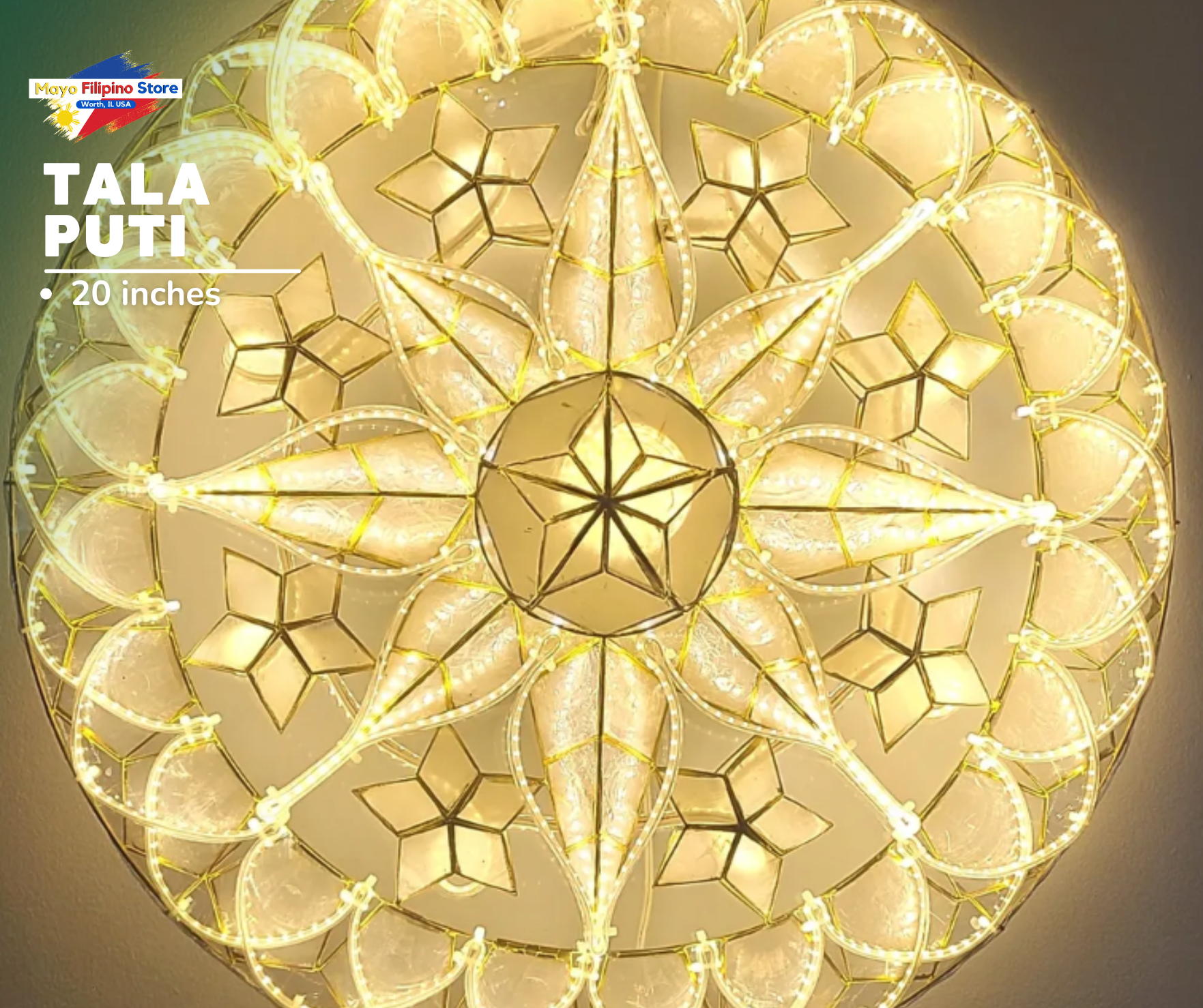 Parol Christmas Lantern Tala Puti 20 Inches – Mayo Filipino Store