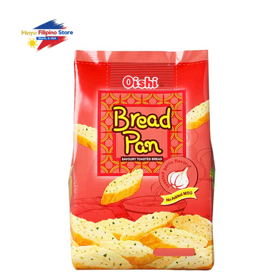 Oishi Bread Pan Toasted Bread Garlic Flavor 42g – Mayo Filipino Store