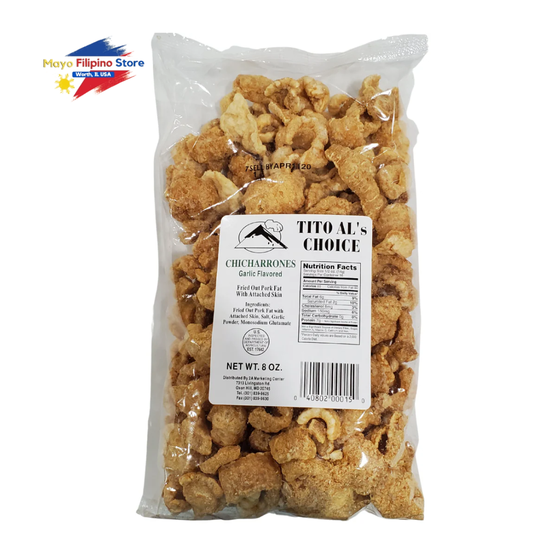 Tito Als Pork Chicharron Garlic 8oz 227g White – Mayo Filipino Store