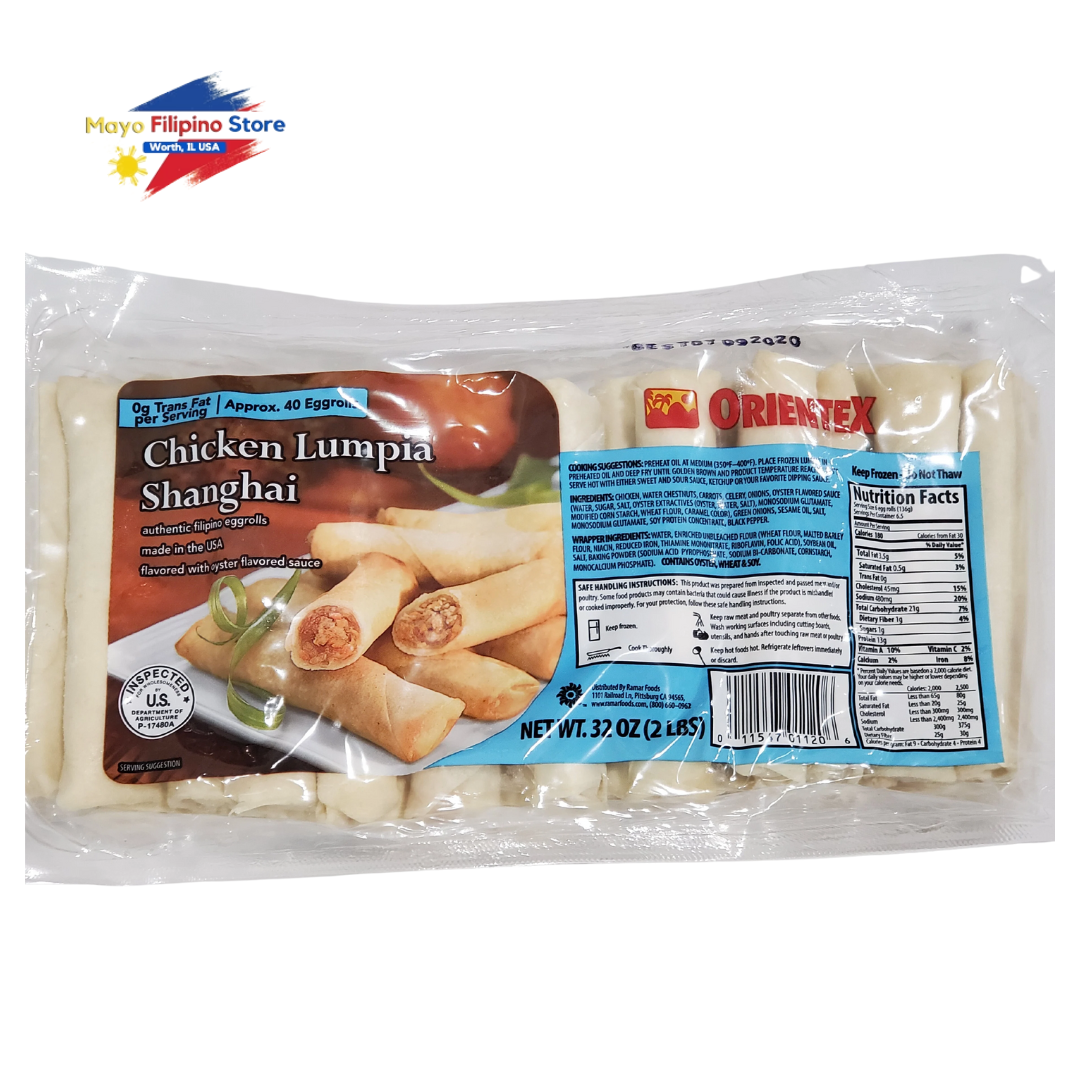 Orientex Chicken Lumpia Shanghai Style Authentic Filipino Eggroll 32oz ...