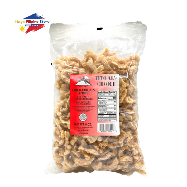 Tito Als Pork Chicharrons Salt Vinegar Garlic 8oz 227g Strips Red ...