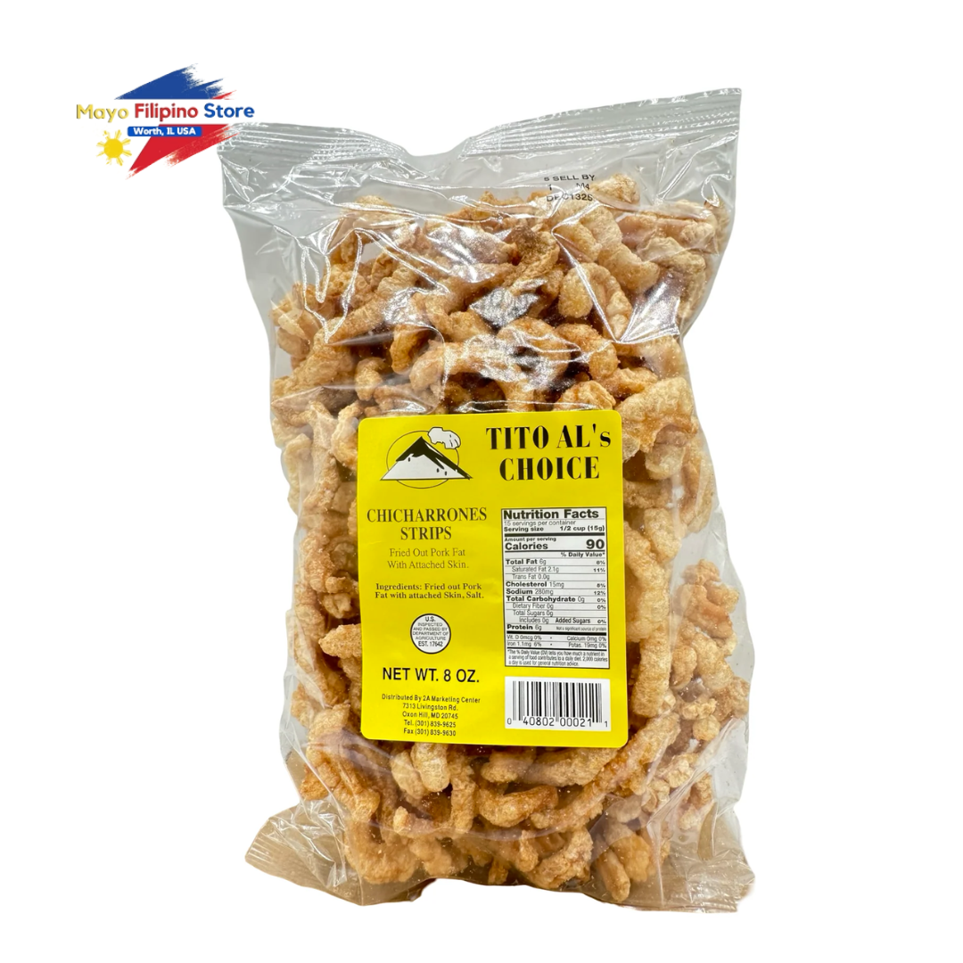 Tito Als Pork Chicharrons 8oz 227g Strips Yellow – Mayo Filipino Store