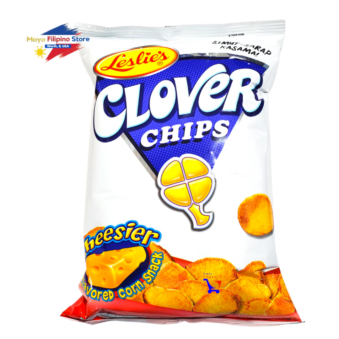 Leslie Clover Chips Cheesier Corn Snack 85g – Mayo Filipino Store