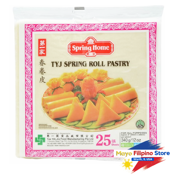 TYJ Spring Roll Pastry Lumpia 8 Inches 25 Sheets 340g Frozen – Mayo ...